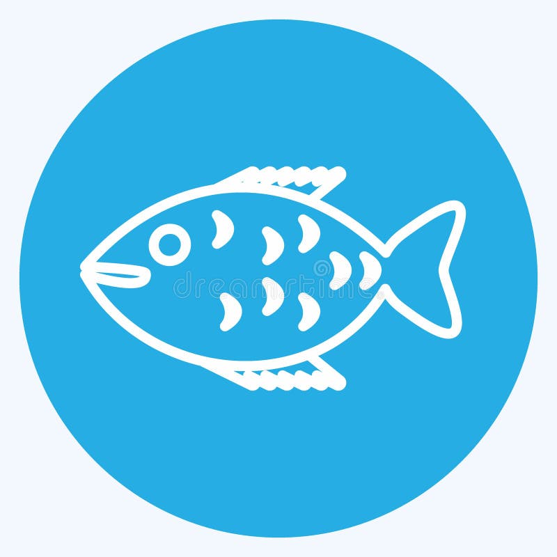Icon Fish. Suitable for Sea Symbol. Blue Eyes Style. Simple Design ...