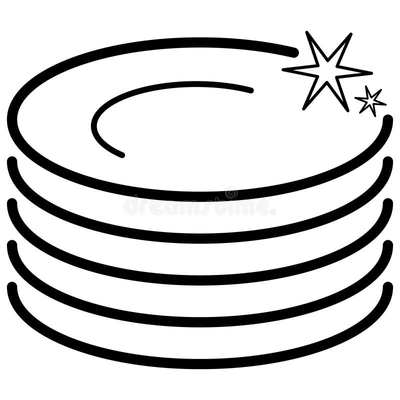 Icon - Five Plates Stacked on Top of Each Other Stock Illustration ...