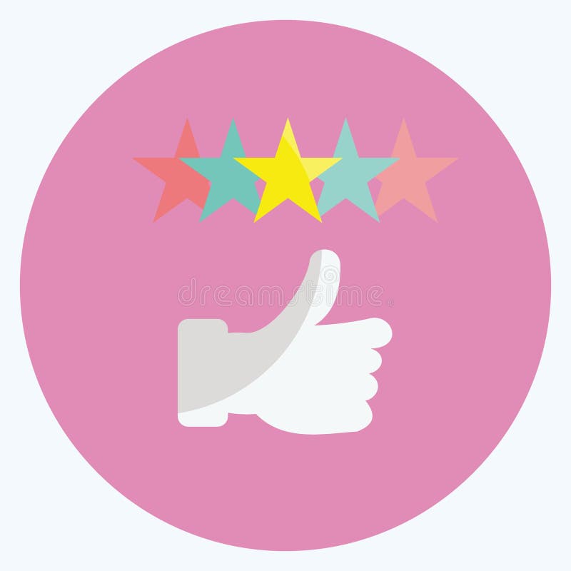 Icon Five Stars. Suitable for Feedback Symbol. Flat Style. Simple ...