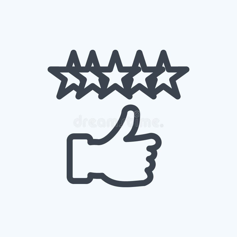 Icon Five Stars. Suitable for Feedback Symbol. Line Style. Simple ...