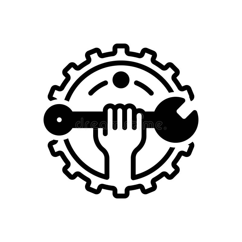 Black Solid Icon for Fix, Joint and Repair Stock Vector - Illustration ...
