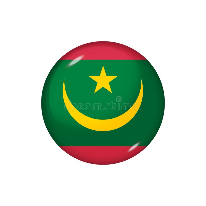Mauritania Button Flag Stock Illustrations 258 Mauritania Button Flag