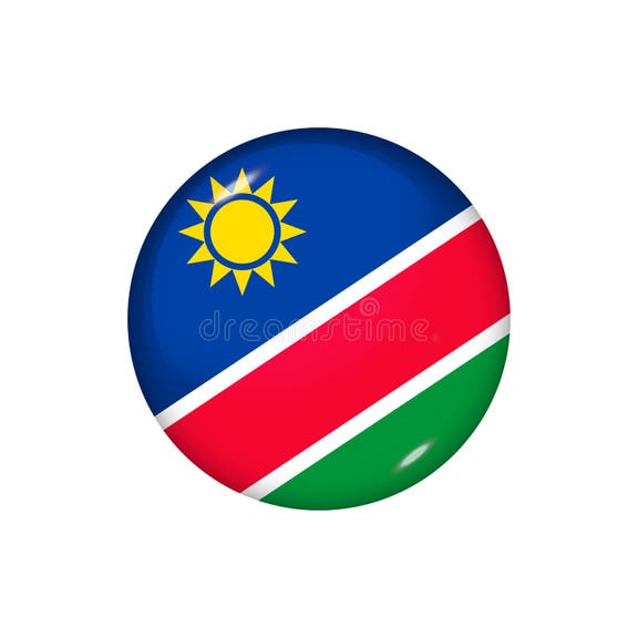 Round Flag of Namibia. Vector Illustration. Button, Icon, Glossy Badge ...