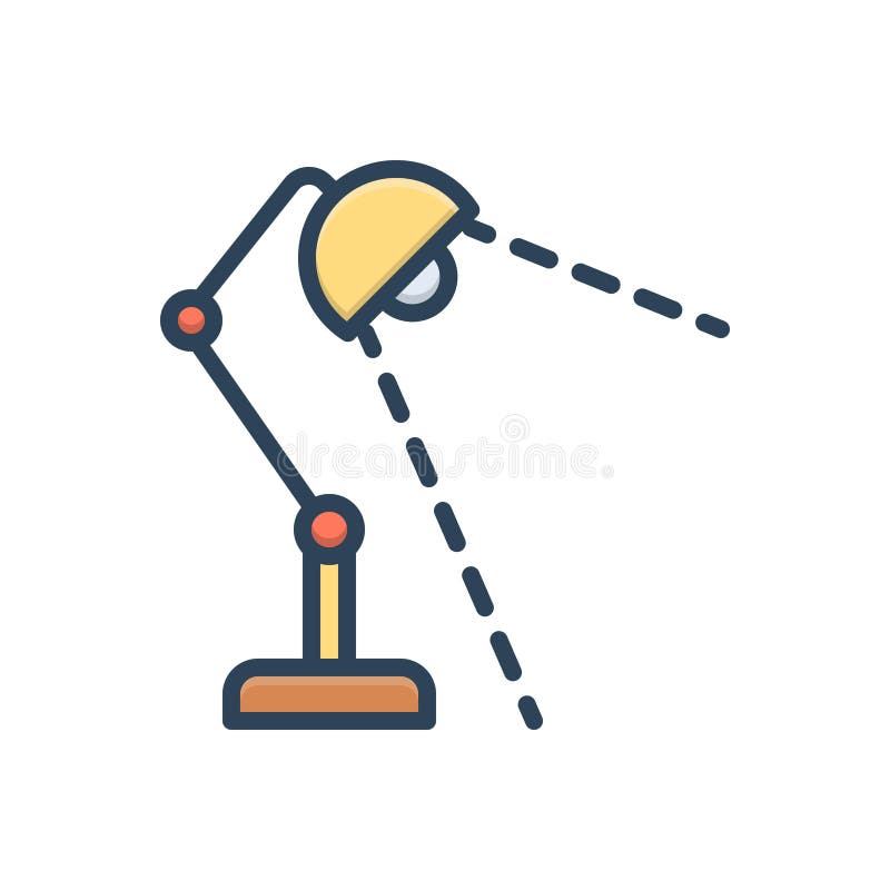 Color Illustration Icon for Flashing, Desk and Lamp Stock Vector ...