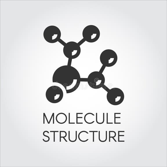 Icon in Flat Design of Abstract Molecular Structure. Chemical Compound ...