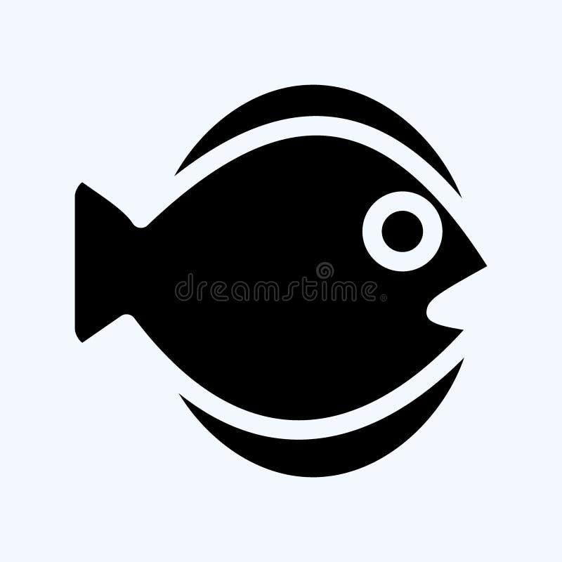 Icon Flat Fish. Suitable for Seafood Symbol. Glyph Style. Simple Design ...