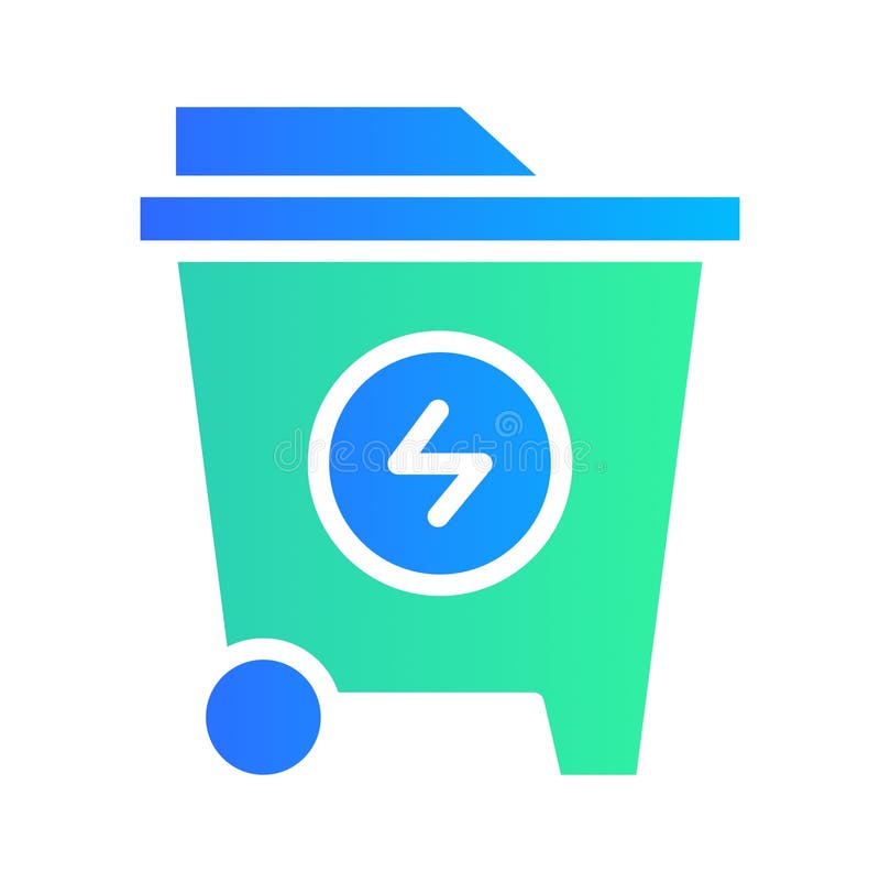 Icon Flat Gradient Eenergy Recycle Trash Bin. Gradient Colourful Icon Concept Stock Vector ...