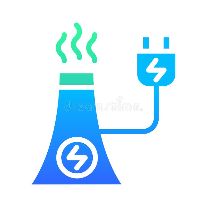 Icon Flat Gradient Power Plant and Plug Charging. Gradient Colourful Icon Concept Stock Vector ...