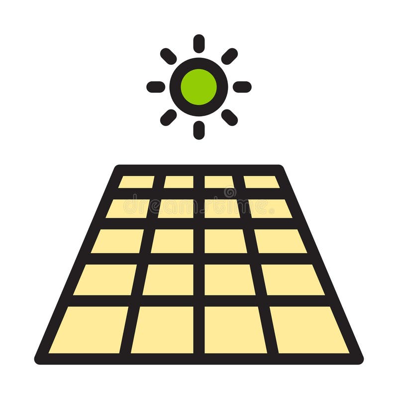 Icon Flat Solar Panel and Sun Stock Vector - Illustration of growth ...