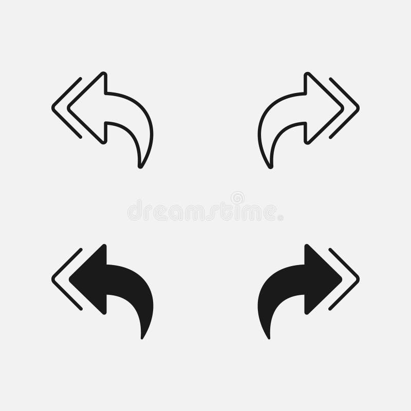 Previous and Next Icon Flat Vector. Arrow, Direction Symbol Vector ...