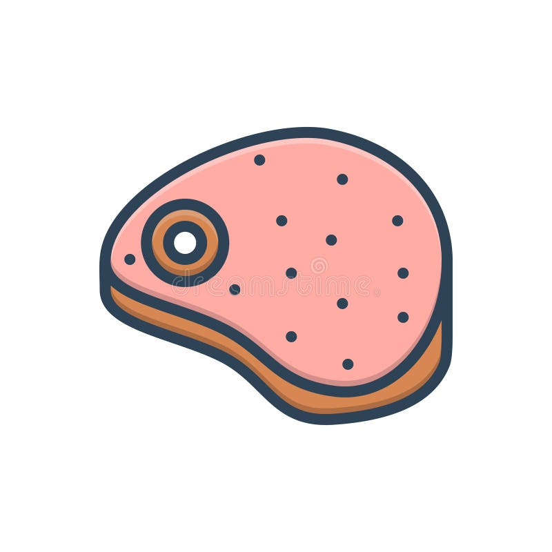 Color Illustration Icon for Flesh, Beef and Meat Stock Illustration ...