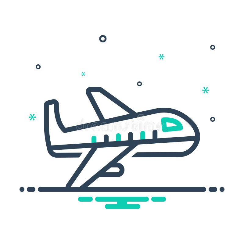 Mix Icon for Flight, Airline and Airplane Stock Vector - Illustration ...