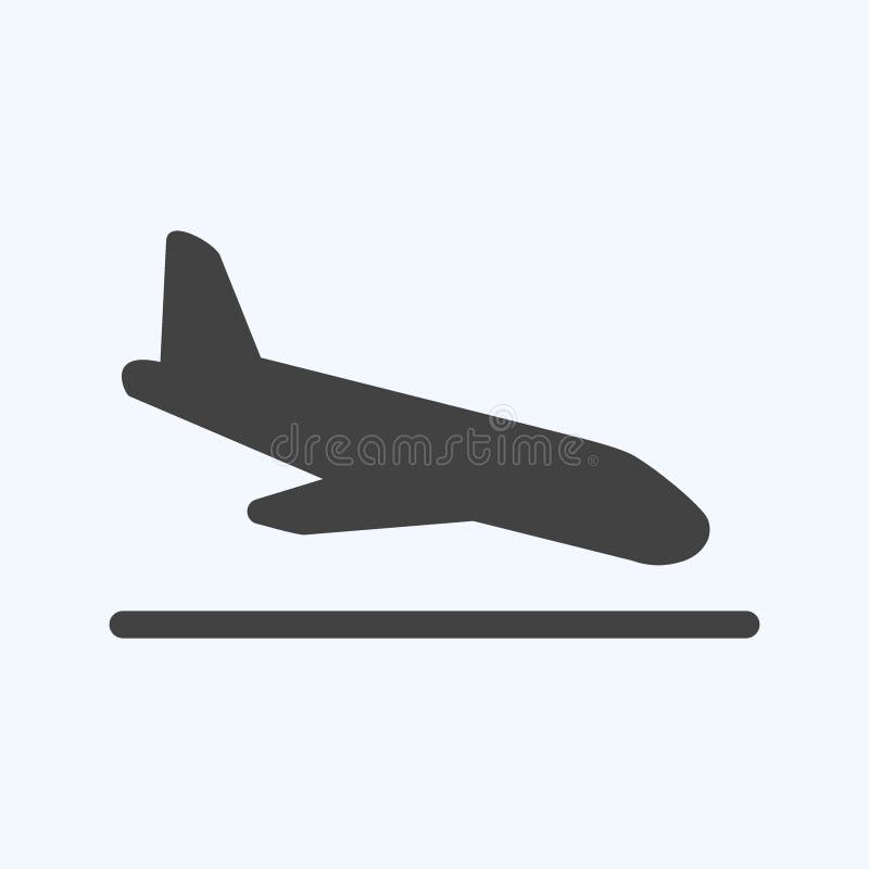 Icon Flight Land. Suitable for Infographics Symbol. Glyph Style. Simple ...