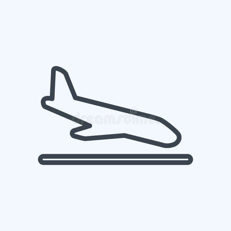 Icon Flight Land. Suitable for Infographics Symbol. Line Style. Simple ...