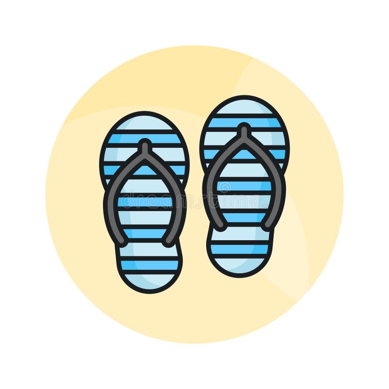 An Icon of Flip Flops in Modern Style Isolated on White Background, Editable Vector Stock Vector ...