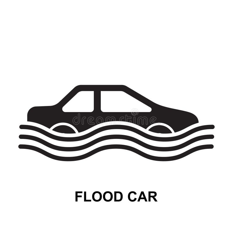 A Flooded Road in Wet Season Stock Illustration - Illustration of ...