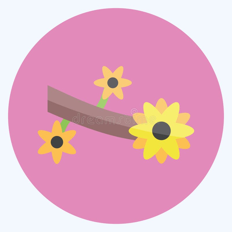 Icon Flower Branch. Suitable for Spring Symbol. Flat Style. Simple ...
