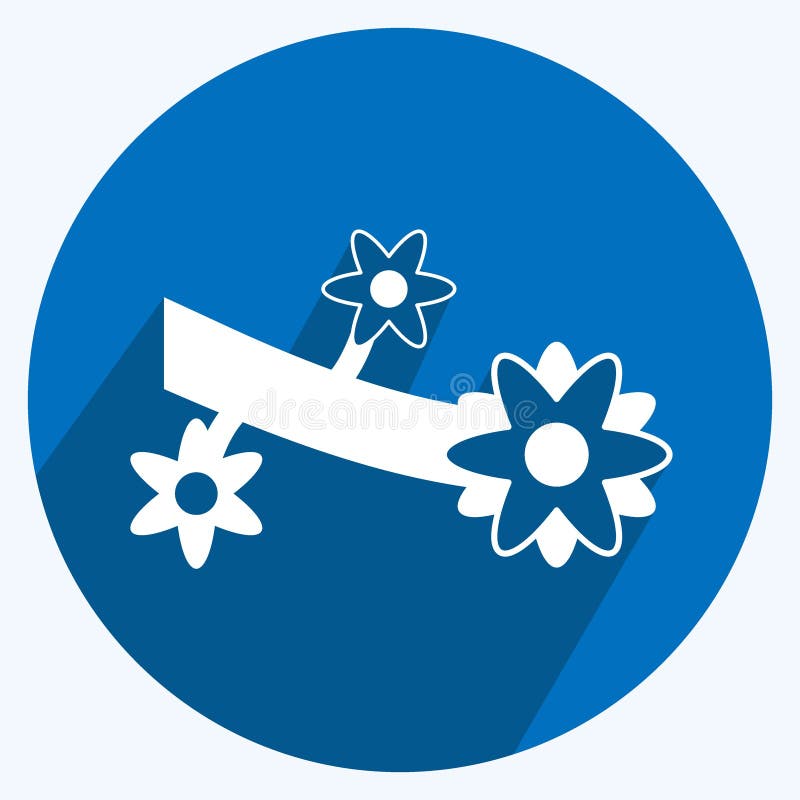 Icon Flower Branch. Suitable for Spring Symbol. Long Shadow Style ...