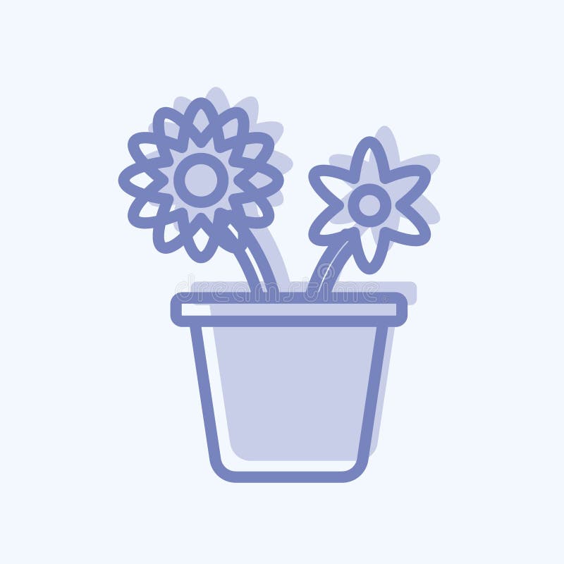 Icon Flower Pot. Suitable for Spring Symbol. Two Tone Style. Simple ...