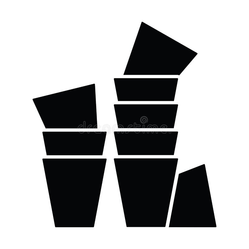 Icon Flower Pots in a Stack. Tanks for Planting Plants with a Beautiful ...