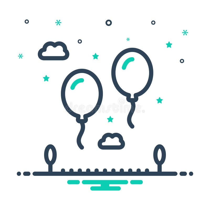 Mix Icon for Fly, Balloon and Air Stock Vector - Illustration of sign ...