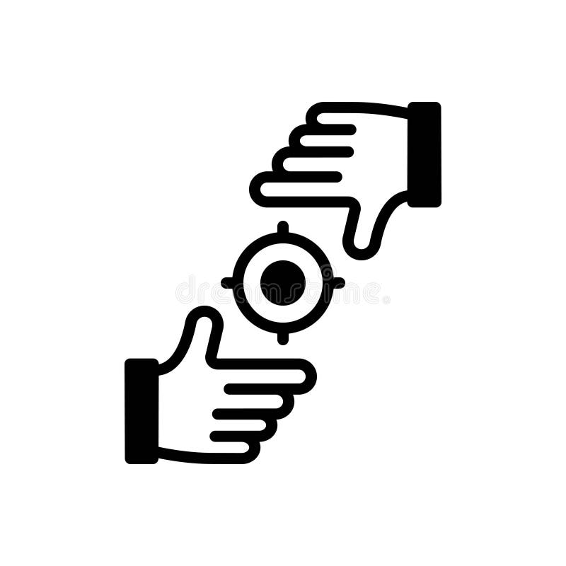 Black Solid Icon for Focused, Center and Focal Stock Vector ...