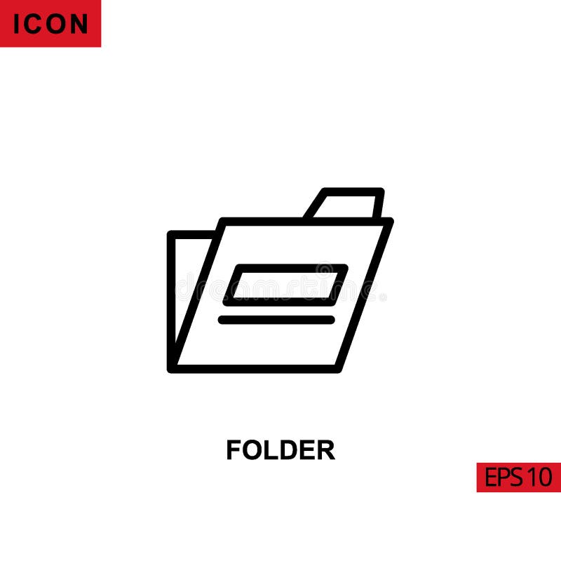Icon Folder. Outline, Line or Linear Vector Icon Symbol Sign Collection ...