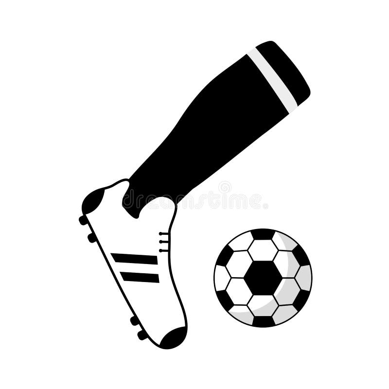 Icon of Football. Kicking the Ball. Vector Illustration. Editorial ...