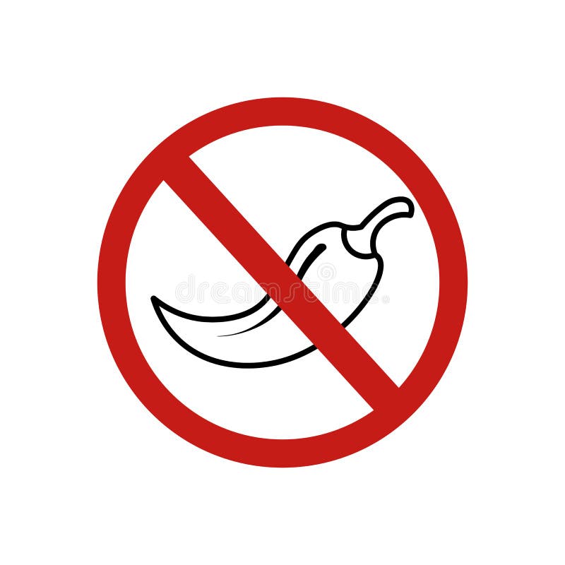 Chili Pepper With Stop Sign Stock Illustration - Illustration of halt ...