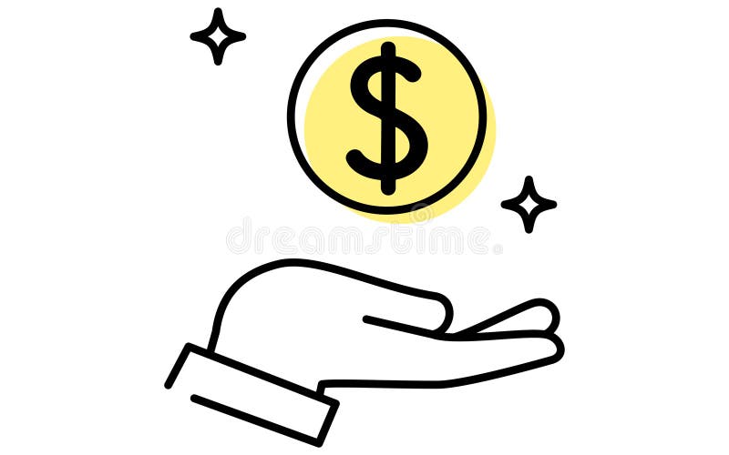 Icon of Foreign Currency Investment, Simple Line Drawing Illustration ...