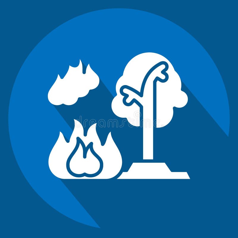 Icon Forest Fires. Related To Nuclear Symbol. Long Shadow Style. Simple ...