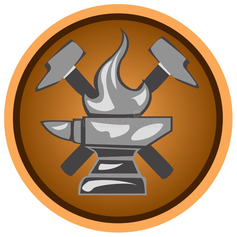 Icon forge stock vector. Illustration of craftsman, work - 58613095