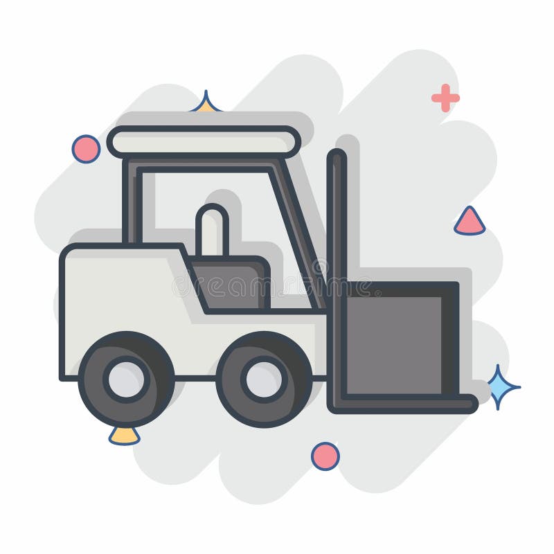 Icon Fork Lift. Related To Building Material Symbol. Comic Style ...