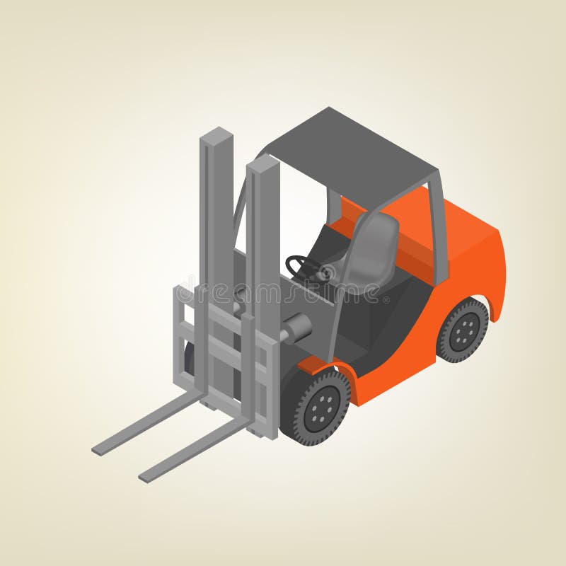 Forklift Isometric Illustration Stock Vector - Illustration of cargo ...