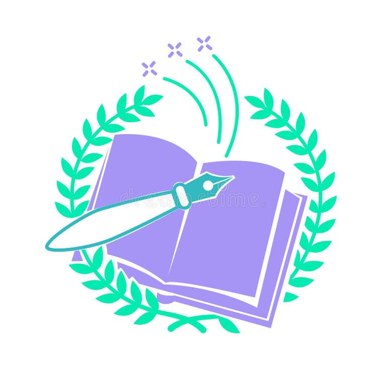 Icon in the Form of a Pen Surrounded Stock Illustration - Illustration ...