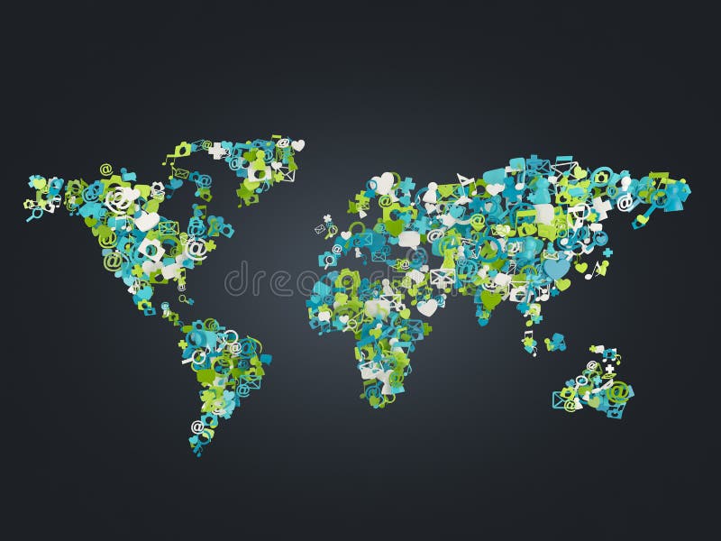 Icon in form world map stock illustration. Illustration of africa ...