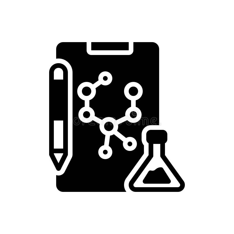Black Solid Icon for Formula, Science and Atom Stock Illustration ...