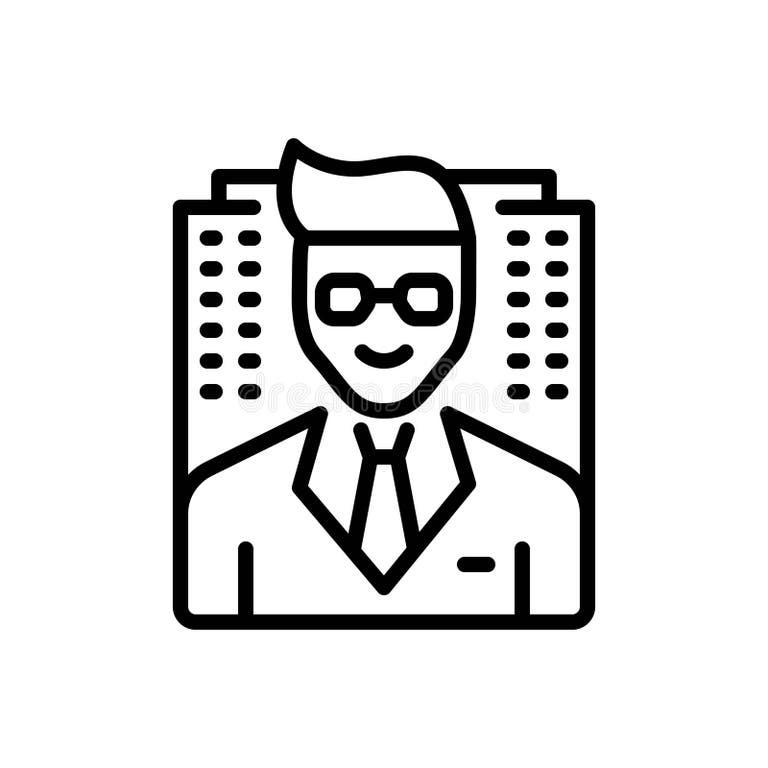 Black Line Icon for Founder, Promoter and Institutor Stock Vector ...