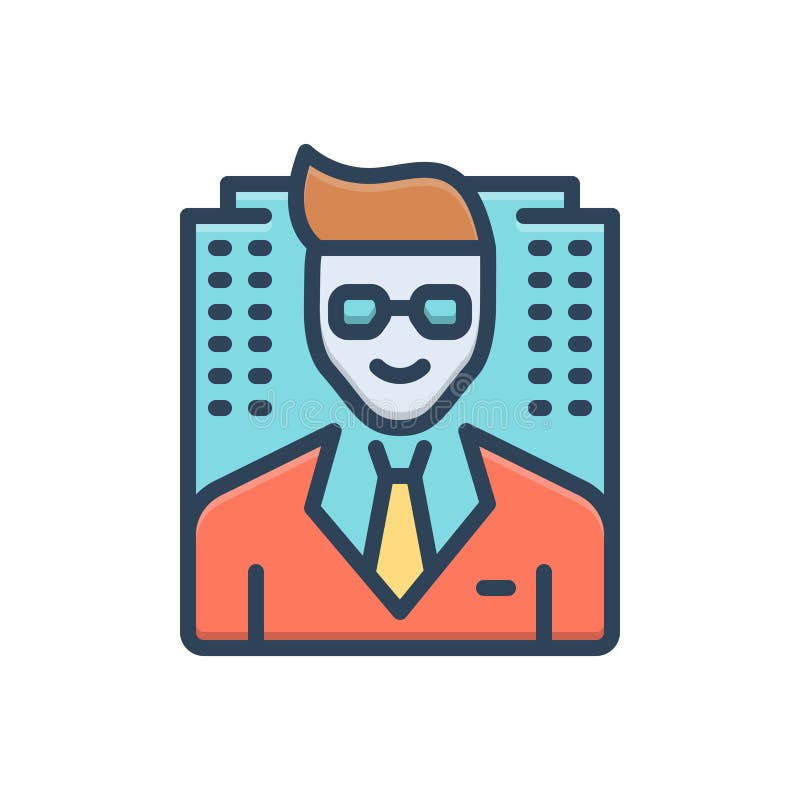 Color Illustration Icon for Founder, Promoter and Creator Stock ...