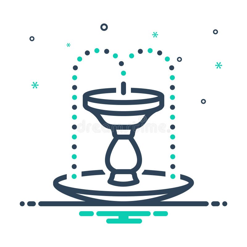 Mix Icon for Fountain, Splash and Garden Stock Vector - Illustration of ...