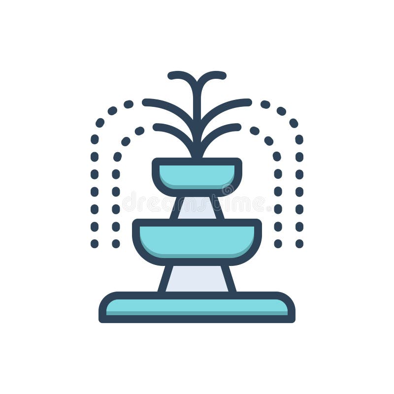 Color Illustration Icon for Fountain, Wellhead and Water Stock ...