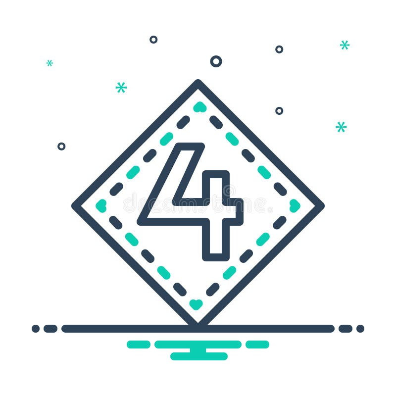 Mix Icon for Four, Number and Math Stock Vector - Illustration of digit ...