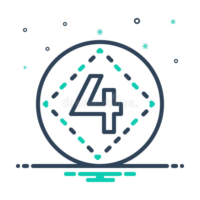 Mix Icon for Four, Number and Digit Stock Vector - Illustration of ...