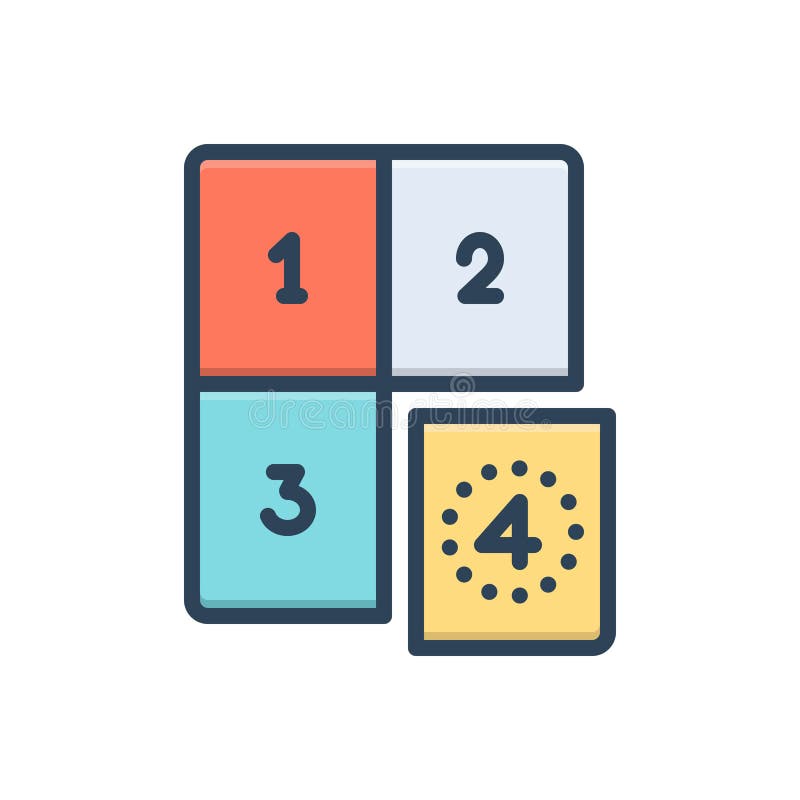 Color Illustration Icon for Fourth, Quarter and Number Stock ...