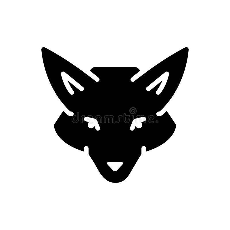 Black Solid Icon for Fox, Animal and Head Stock Illustration ...