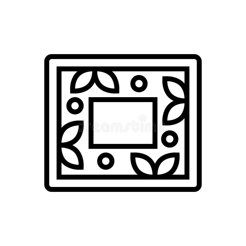 Black Line Icon for Frame, Photo and Album Stock Vector - Illustration ...