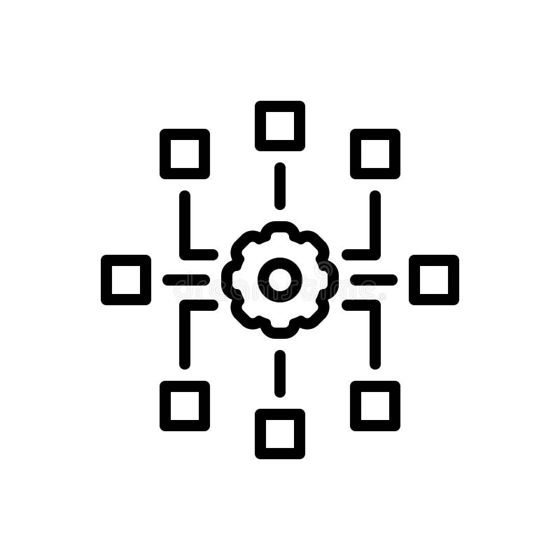 Black Line Icon for Framework, Frame and Chain Stock Vector ...