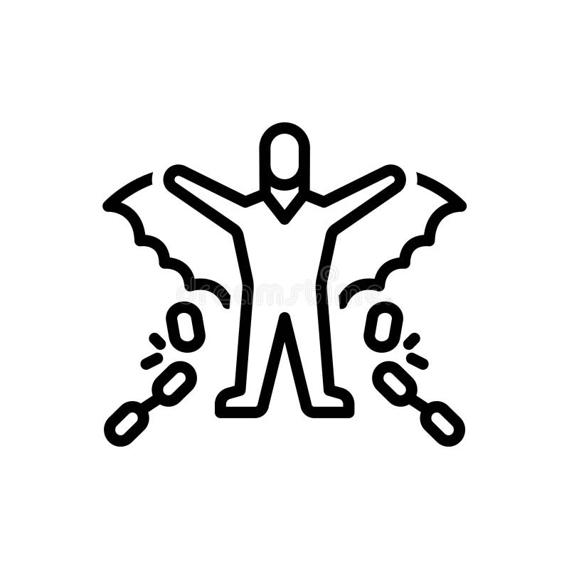 Black Line Icon for Freedom, Independence and Liberty Stock Vector ...