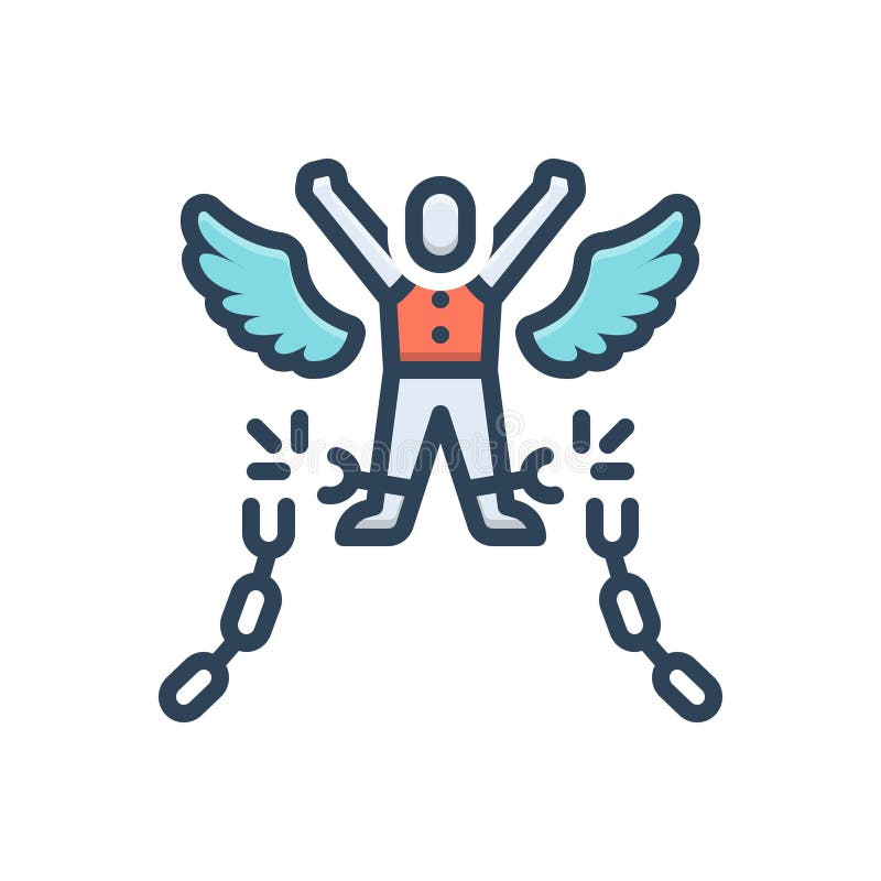 Color Illustration Icon for Freedom, Liberty and Freely Stock ...
