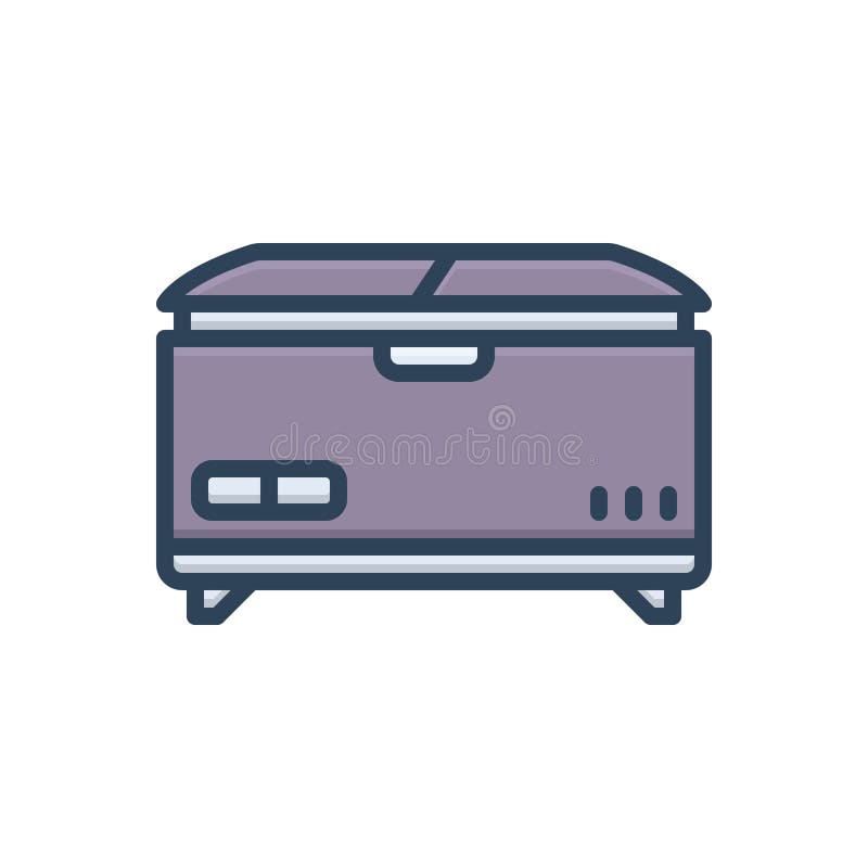 Color Illustration Icon for Freezer, Chest Freezer and Cooling Stock ...